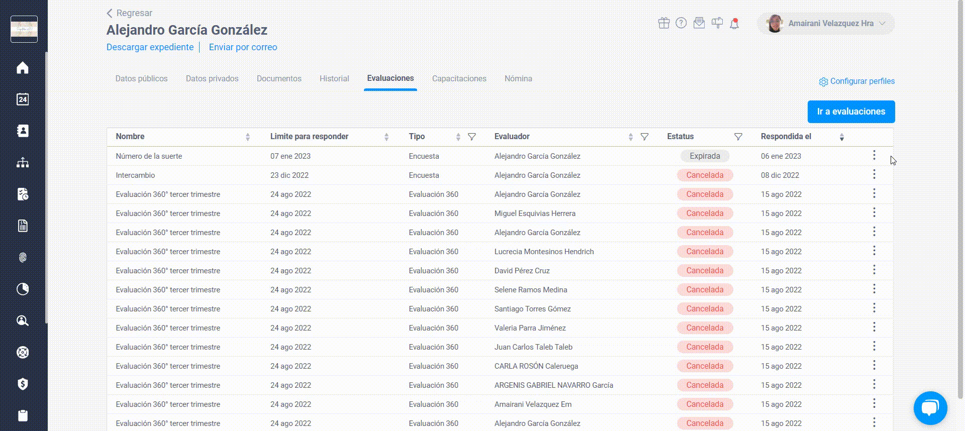 ¿Qué información puedo ver en el perfil del colaborador? – Worky
